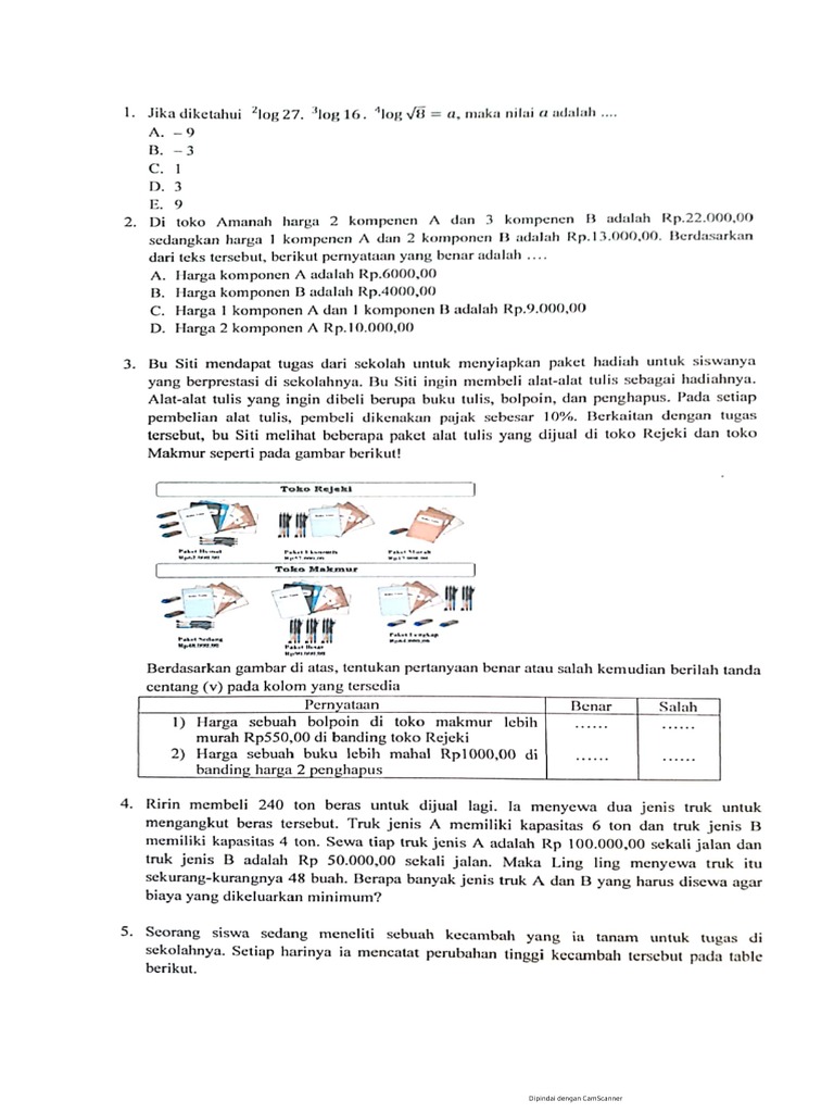 Lat Soal Us Matematika | PDF