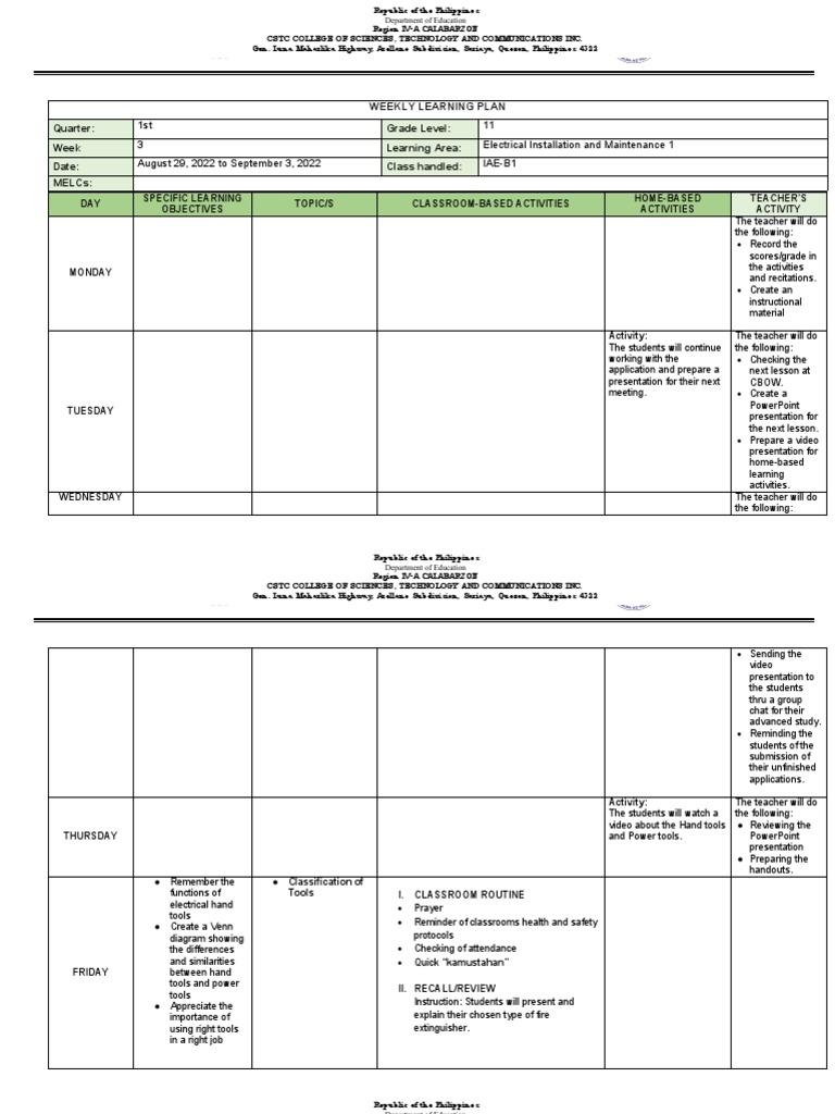 EIM1 WLP Week 3 | PDF | Cognition | Learning