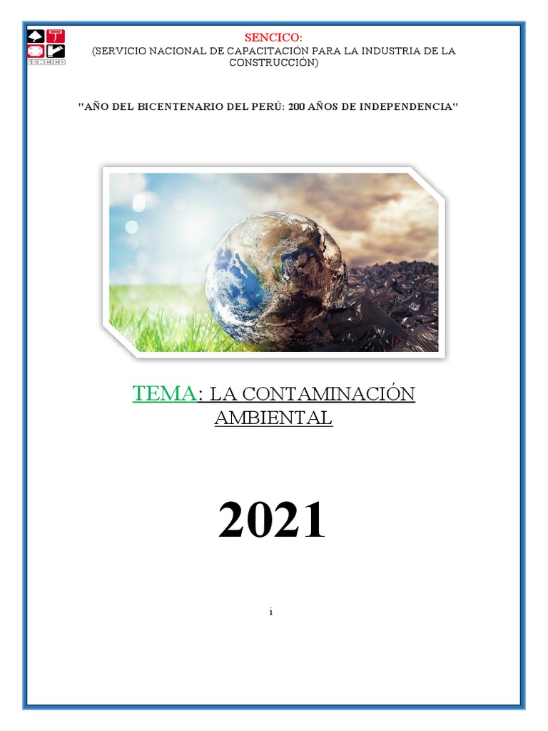 Monografia Contaminacion Ambiental | PDF | Contaminación | Dióxido de ... Monografia Contaminacion Ambiental | PDF | Contaminación | Dióxido de ...