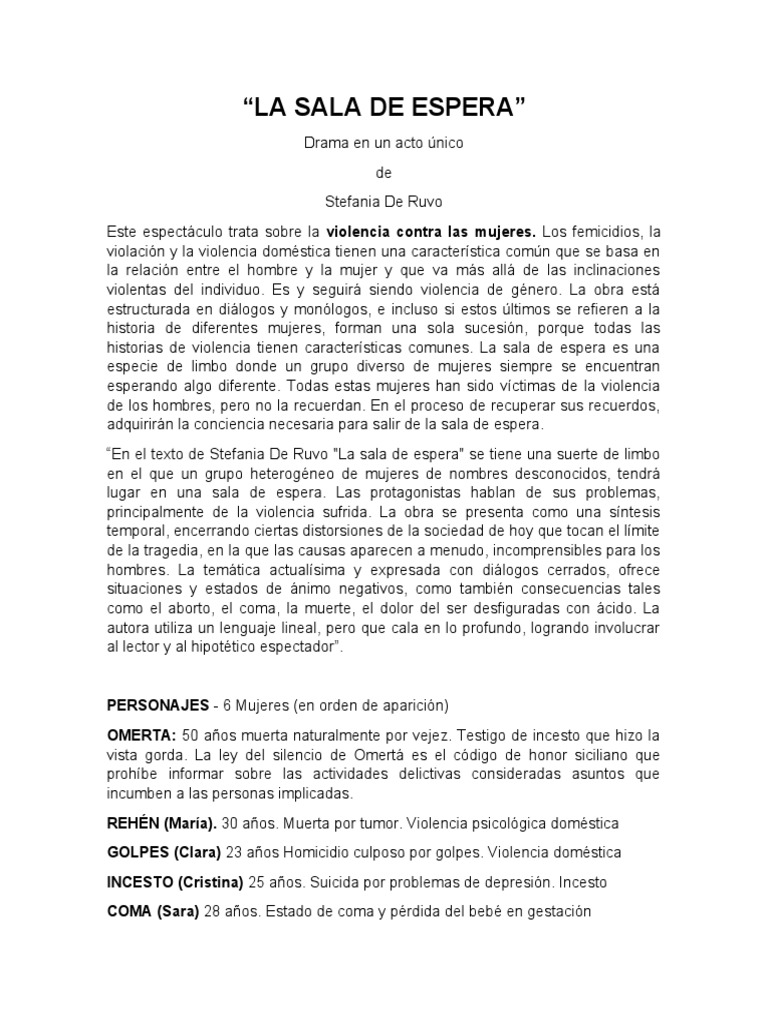 La Sala de Espera | PDF | Violencia | Amor