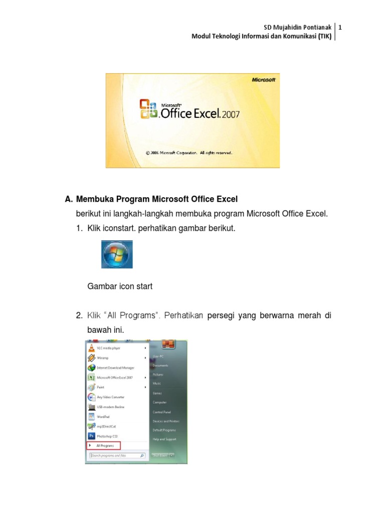 Panduan Dasar Excel untuk Siswa | PDF