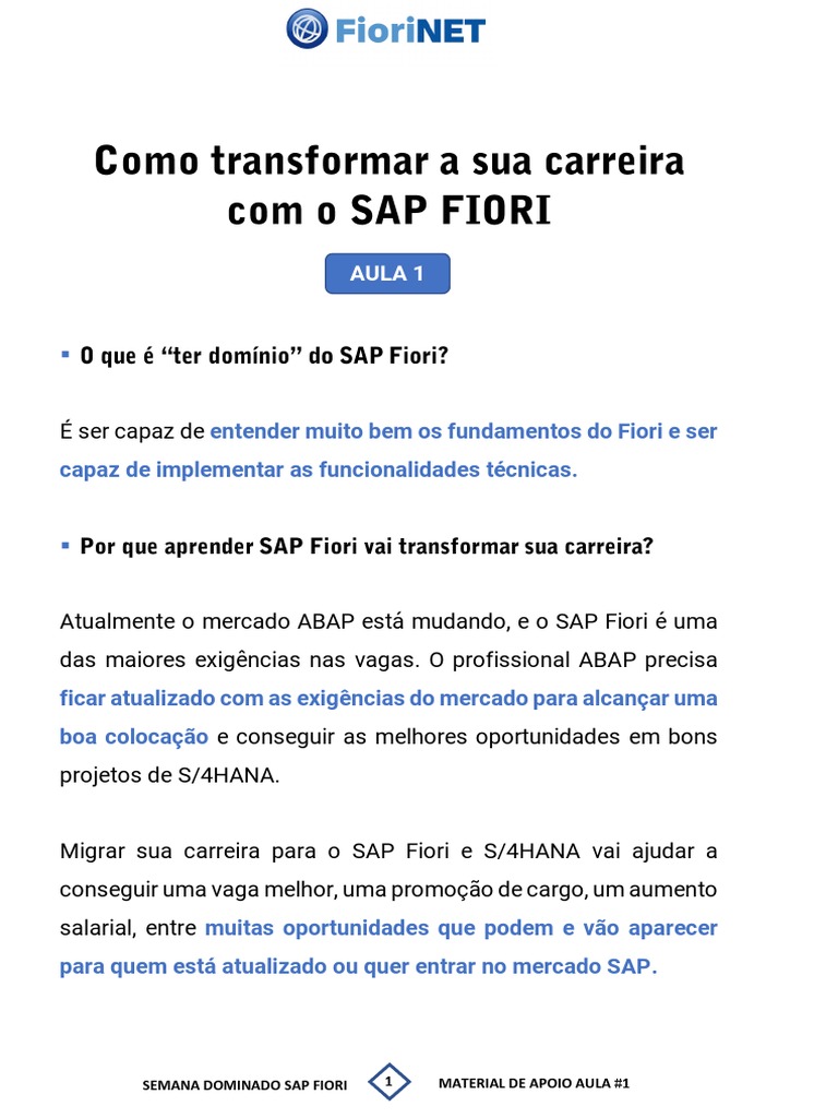 SAP Fiori Do Zero | PDF | Armazenamento de dados de computador | Servidor (informática)