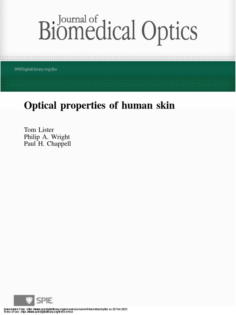Human Skin Óptica Properties | PDF | Scattering | Absorption Spectroscopy