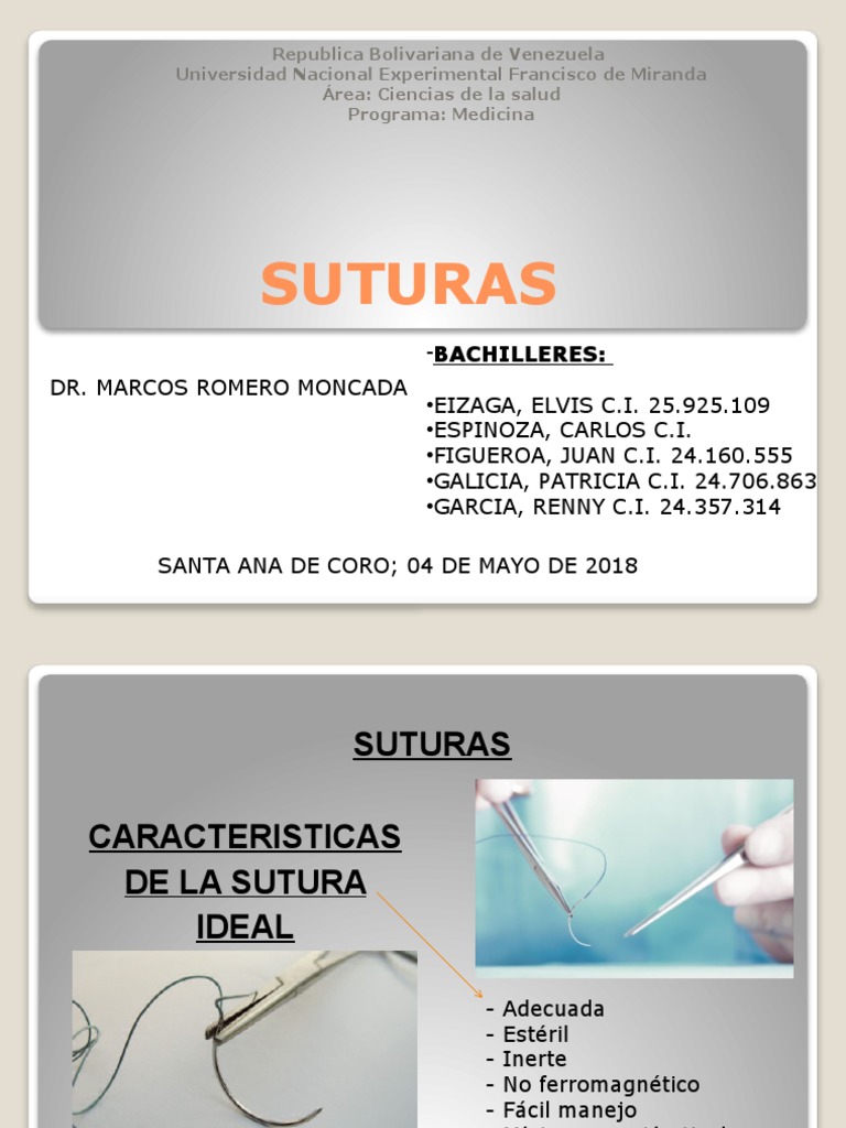 SUTURAS | PDF | Sutura Quirúrgica | Materiales