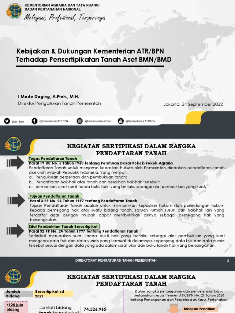 Kebijakan Pensertipikatan Tanah BMN/BMD | PDF