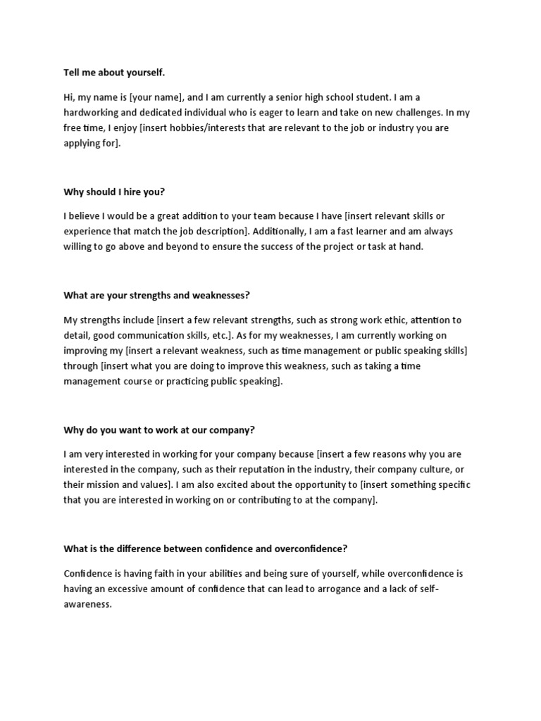 Sample Questions For Job Interview | PDF | Goal | Creativity