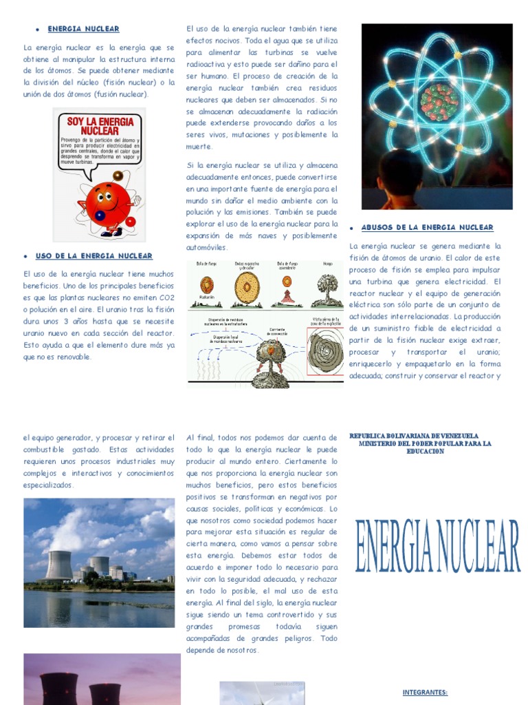 Triptico Energia Nuclear | PDF | La energía nuclear | Fisión nuclear