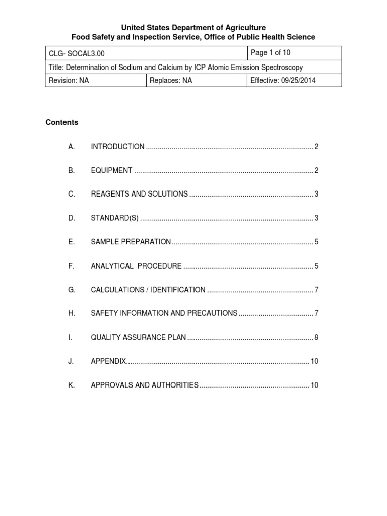Determination of Sodium and Calcium by ICP AES+ | PDF | Sodium ...