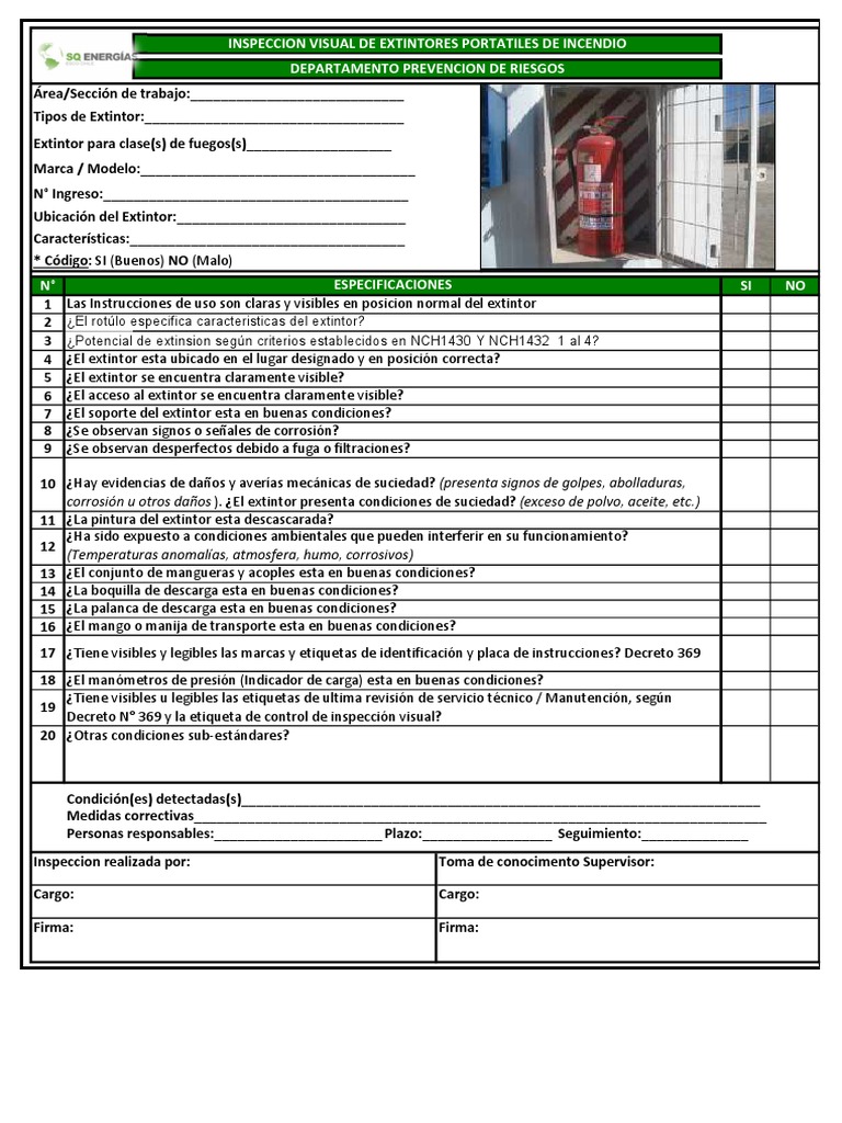 Inspección Visual de Extintores Portátiles | PDF | Negocios | Informática