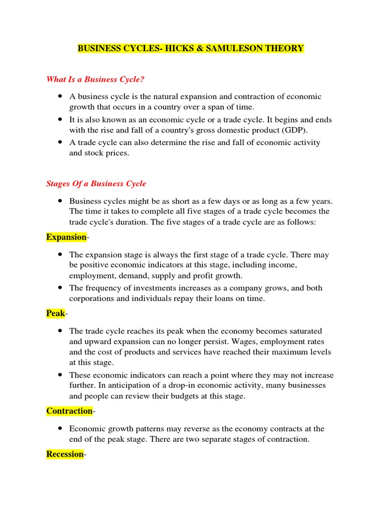 Business Cycle Economics | Download Free PDF | Business Cycle | Recession