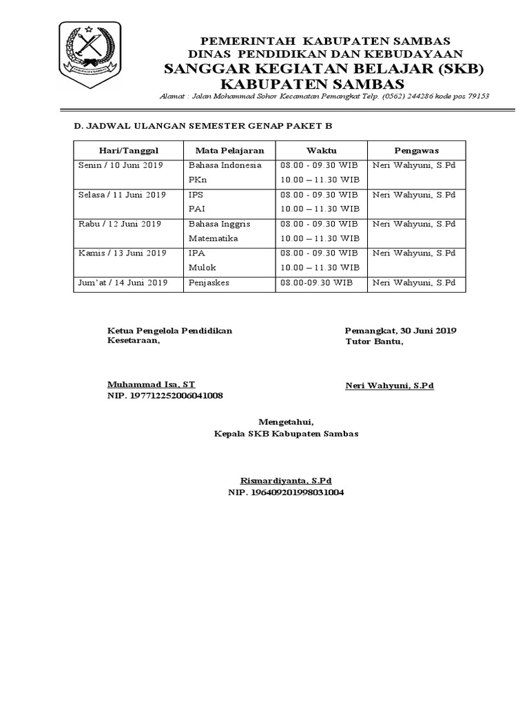 Jadwal Uas | PDF