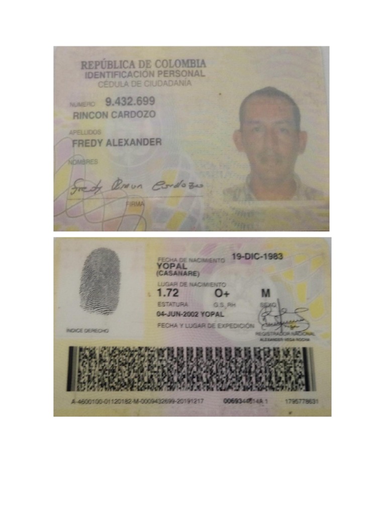 Cedula Fredy Rincon | PDF