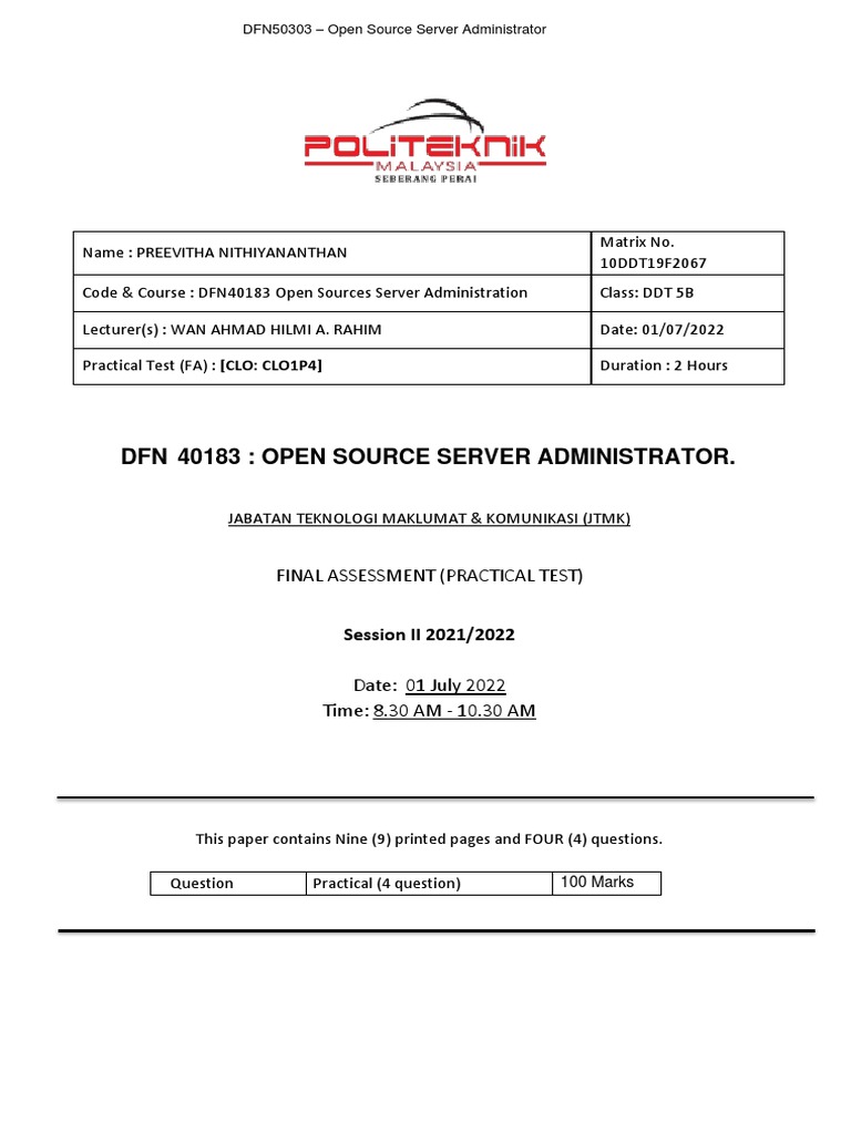 Setting up an Open Source LAMP Web Server | PDF | Networking | Web Server