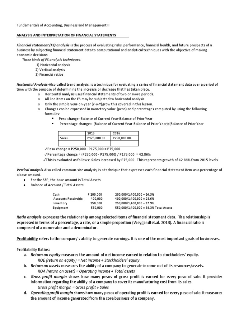 Three Kinds of FS Analysis Techniques | PDF | Revenue | Equity (Finance)