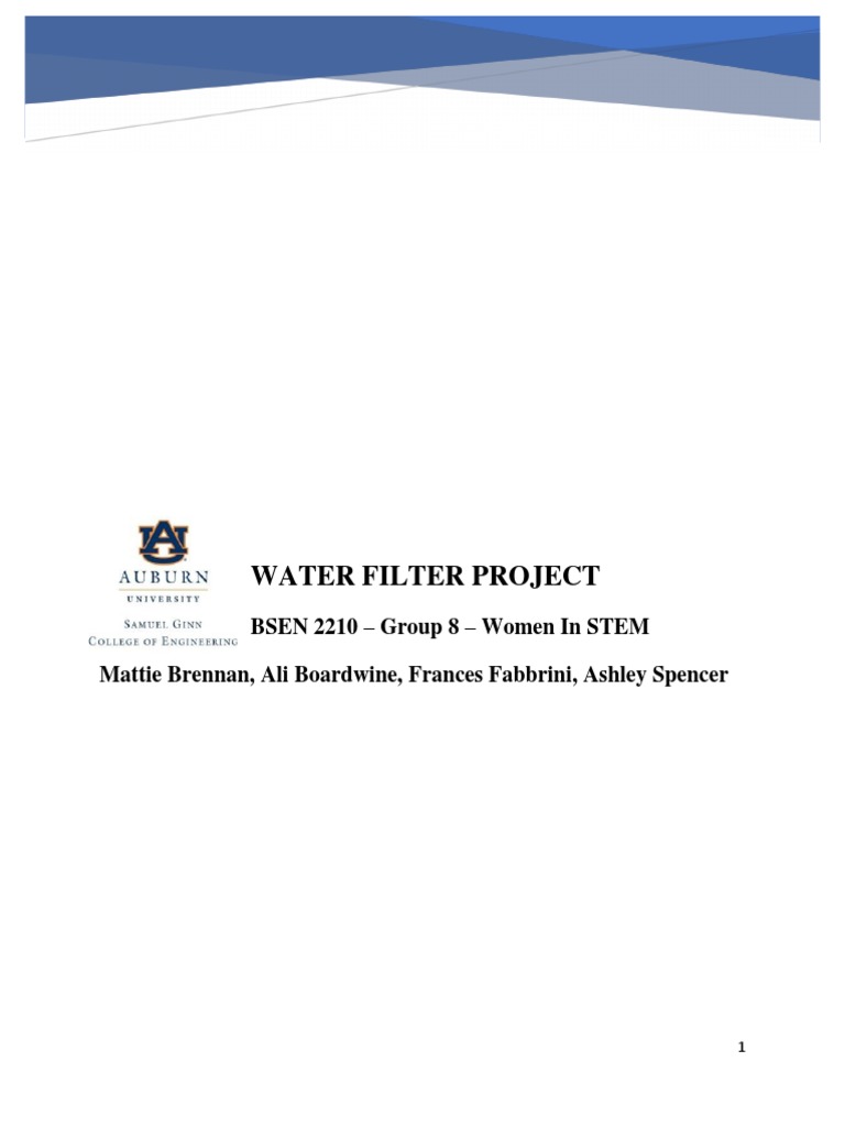 Water Filter Final Report | PDF | Drinking Water | Water