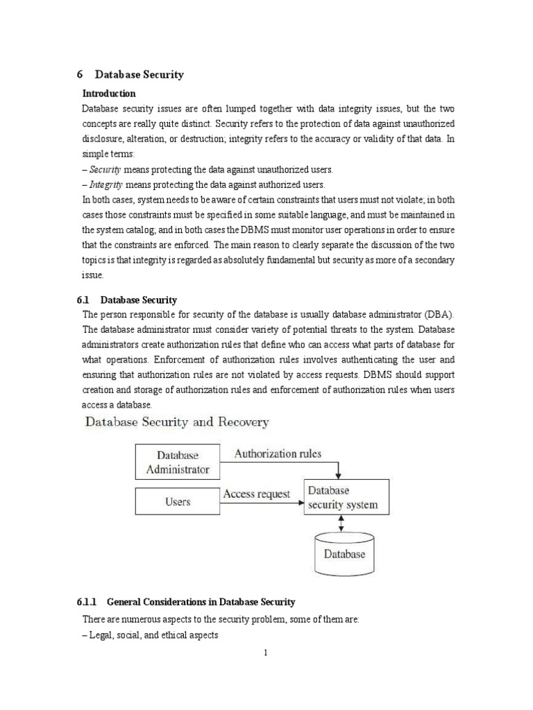 6 Database Security | PDF | Computer Access Control | Databases