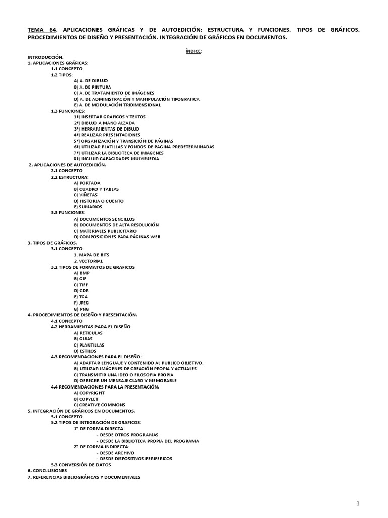 Tema 64 - Aplicaciones Gráficas y de Autoedición. | PDF | Informática ...