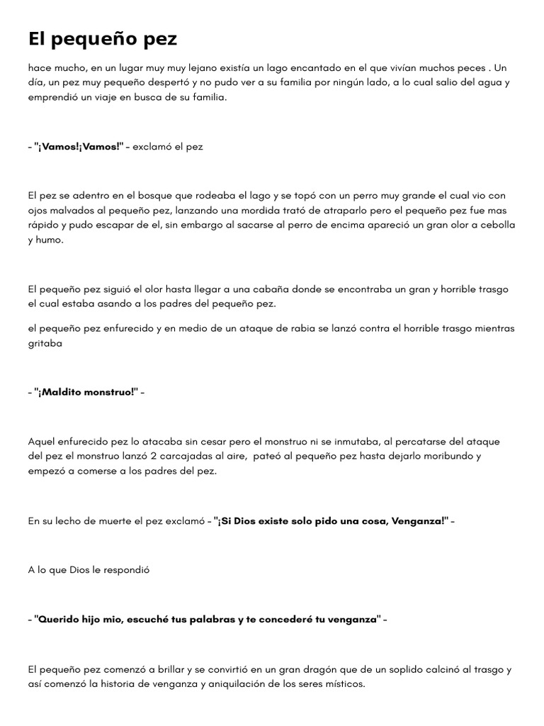 El pequeño pez | PDF