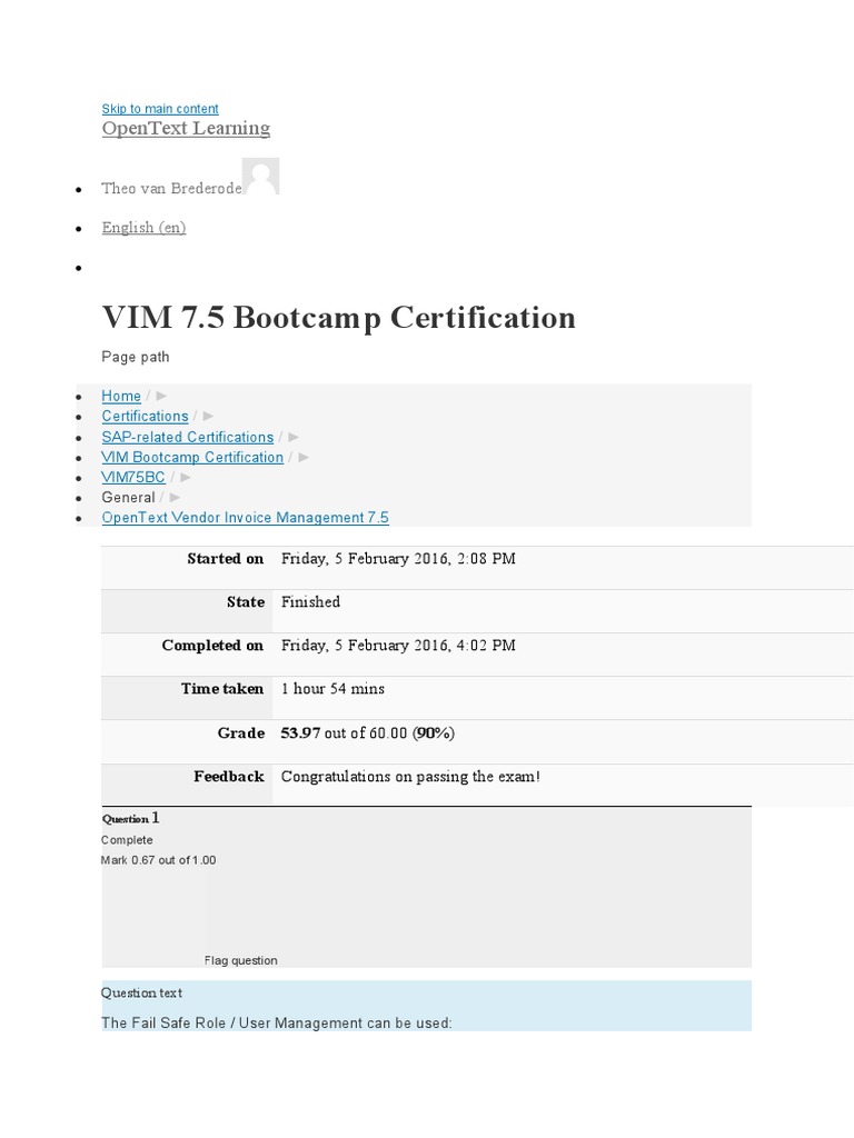 Vim 7.5 Bootcamp Certification: Opentext Learning | PDF | Software ...