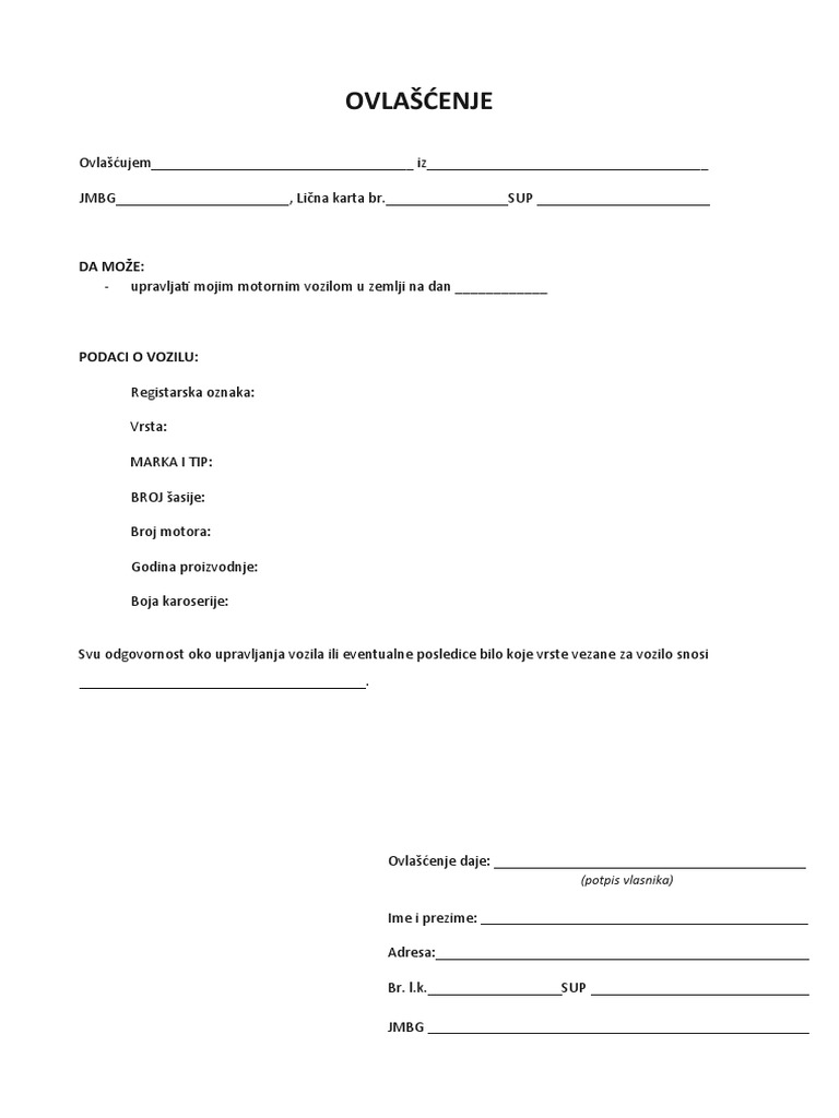 Ovlašćenje: Da Može | PDF