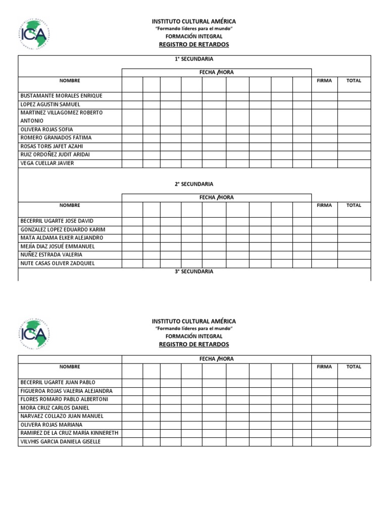 Registro de Retardos | PDF