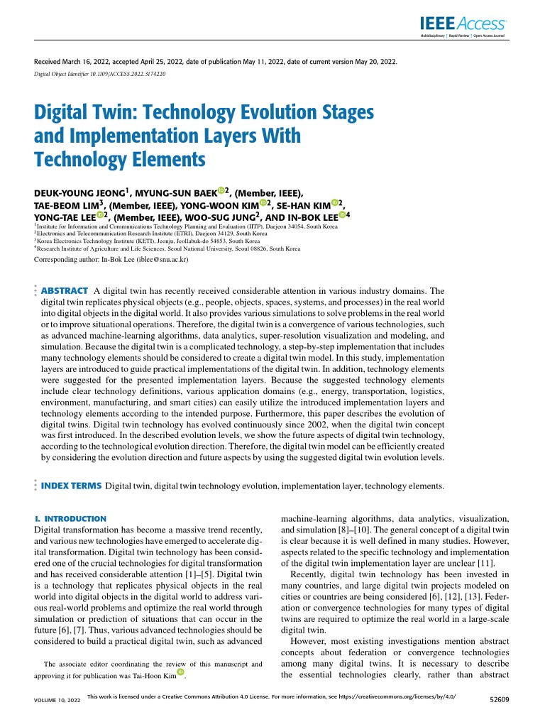 Digital Twin Technology Evolution Stages and Implementation Layers With ...