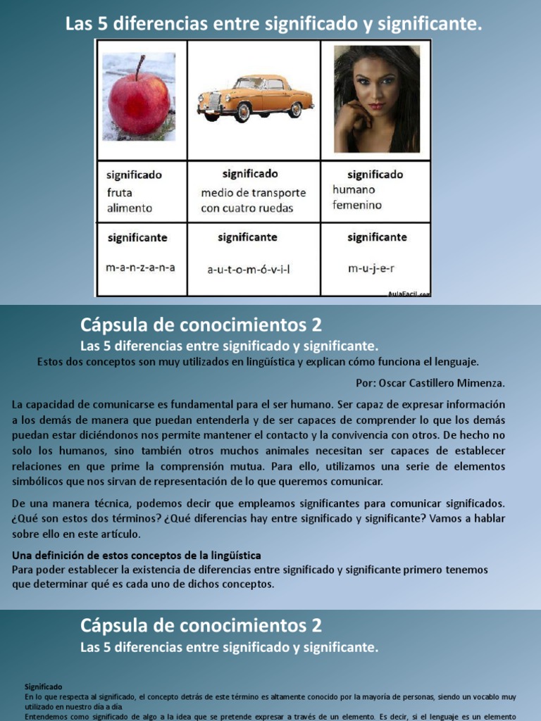Las 5 Diferencias Entre Significado y Significante | PDF | Concepto ...
