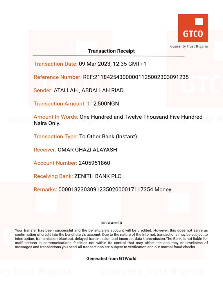 Transaction Date: Reference Number: Sender: Transaction Amount: Amount ...