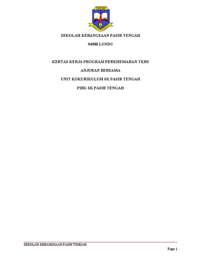 Kertas Kerja Perkhemahan TKRS 2022 | PDF