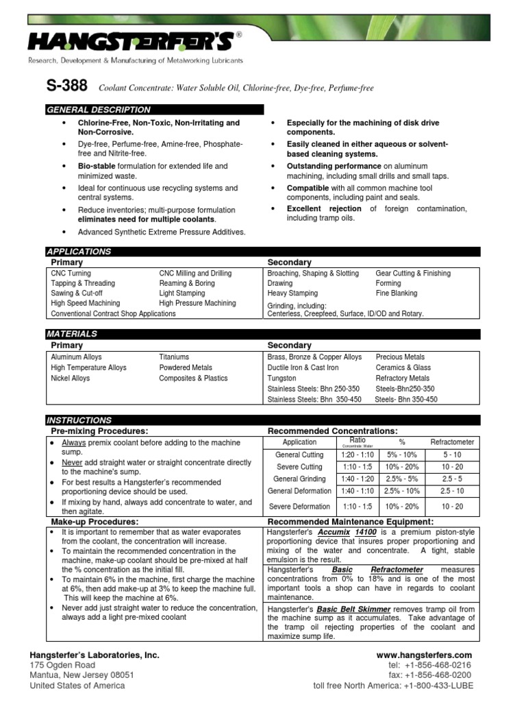 Hangsterfers S 388 | PDF | Machining | Metals