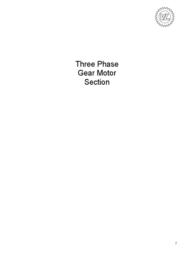 Three Phase Gear Motor Selection Table: Provides Technical ...