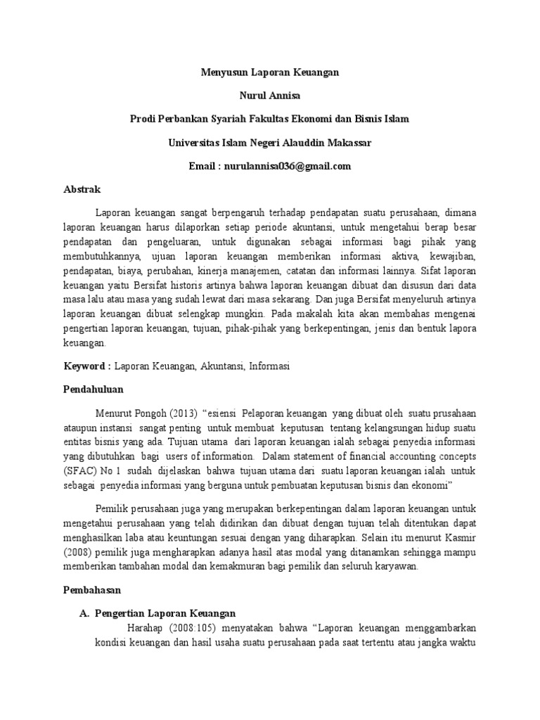Menyusun Laporan Keuangan Nurul Annisa 90500120061 | PDF | Pengelolaan ...