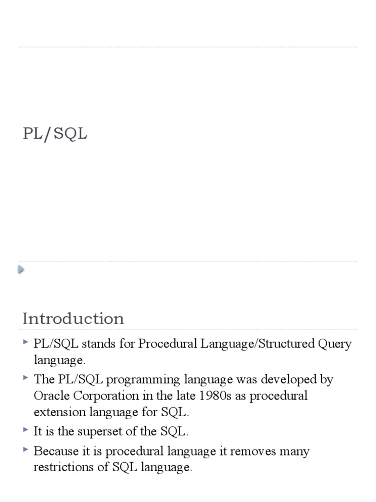 UNIT5 - PLSQL Introduction 1 | PDF | Pl/Sql | Boolean Data Type