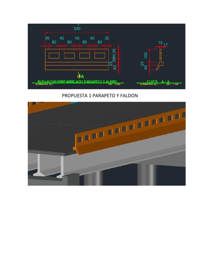 Propuesta 1 Parapeto y Faldon | PDF