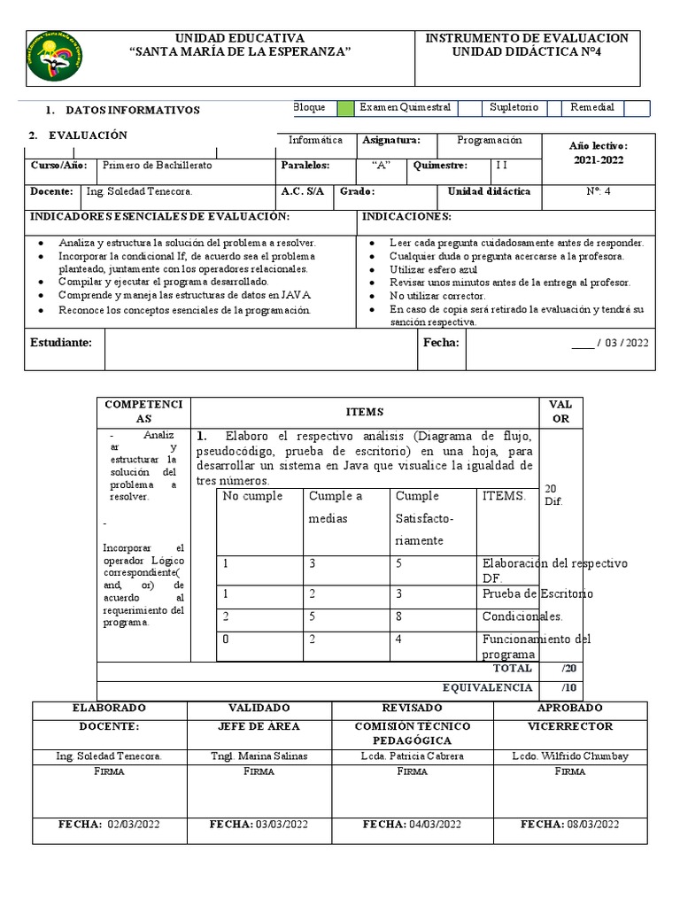 Progra 4 Parcial | PDF | Evaluación | Java (lenguaje de programación)