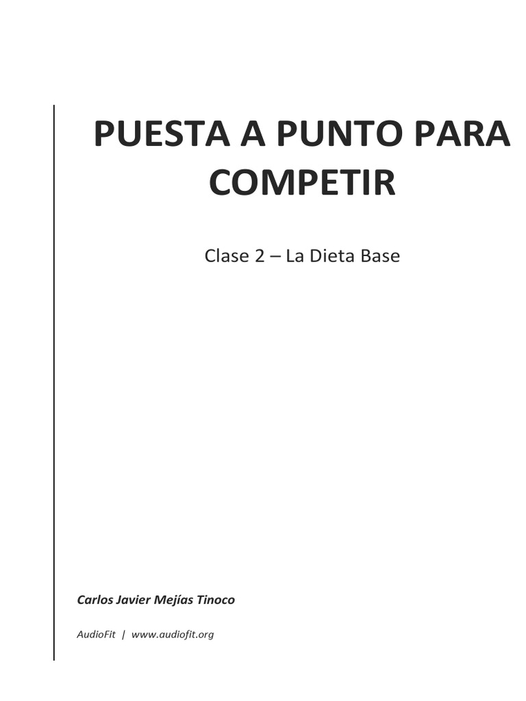 Puesta A Punto para Competir | PDF | Dieta | Alimentos Puesta A Punto para Competir | PDF | Dieta | Alimentos
