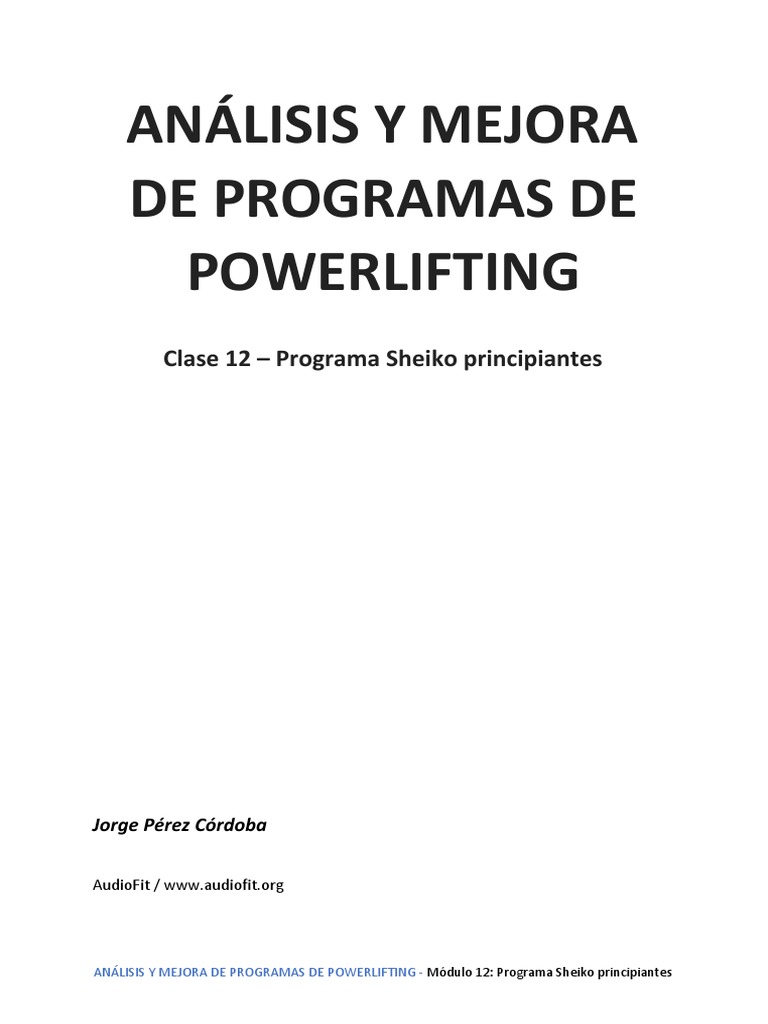 Programa Sheiko Principiantes | PDF | Kazajstán | Entrenamiento de fuerza