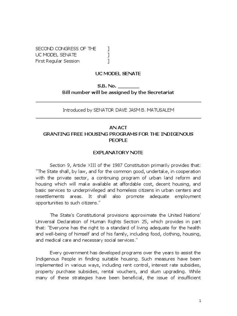 IPMR Bill | PDF | Homelessness | Public Housing