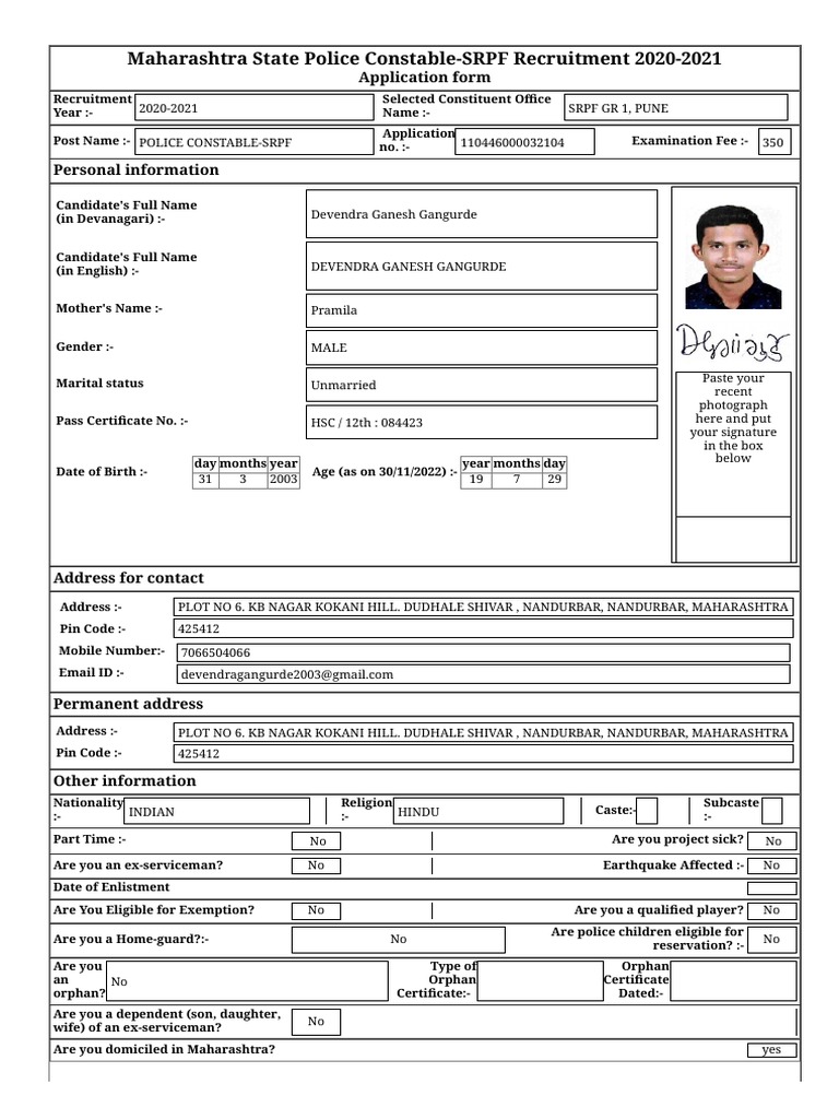 Https Policerecruitment2022.mahait - Org Forms ApplicationForm - Aspx ...
