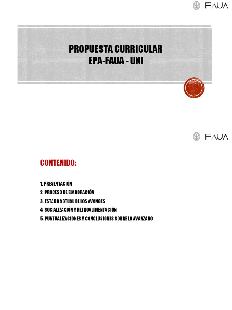 Propuesta Curricular Epa-Faua - Uni | PDF | Plan de estudios