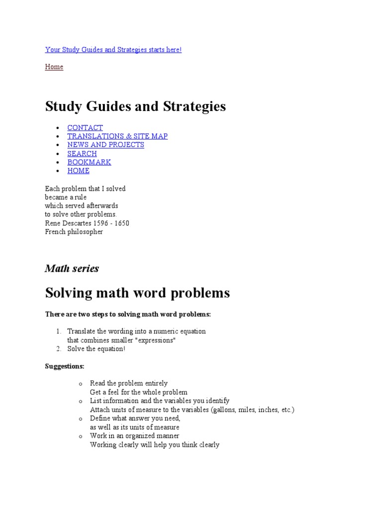 Word Problem | PDF | Teaching Methods & Materials