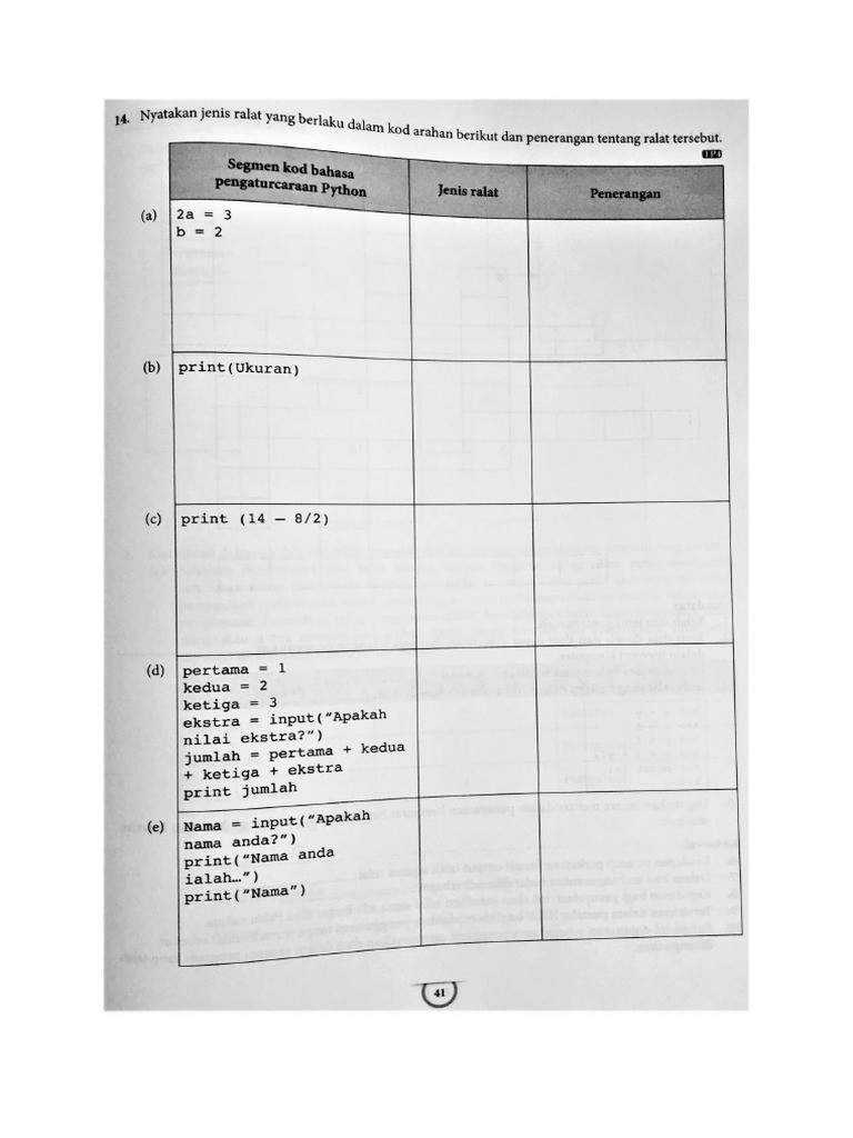 Latihan Kod Arahan - Ralat | PDF