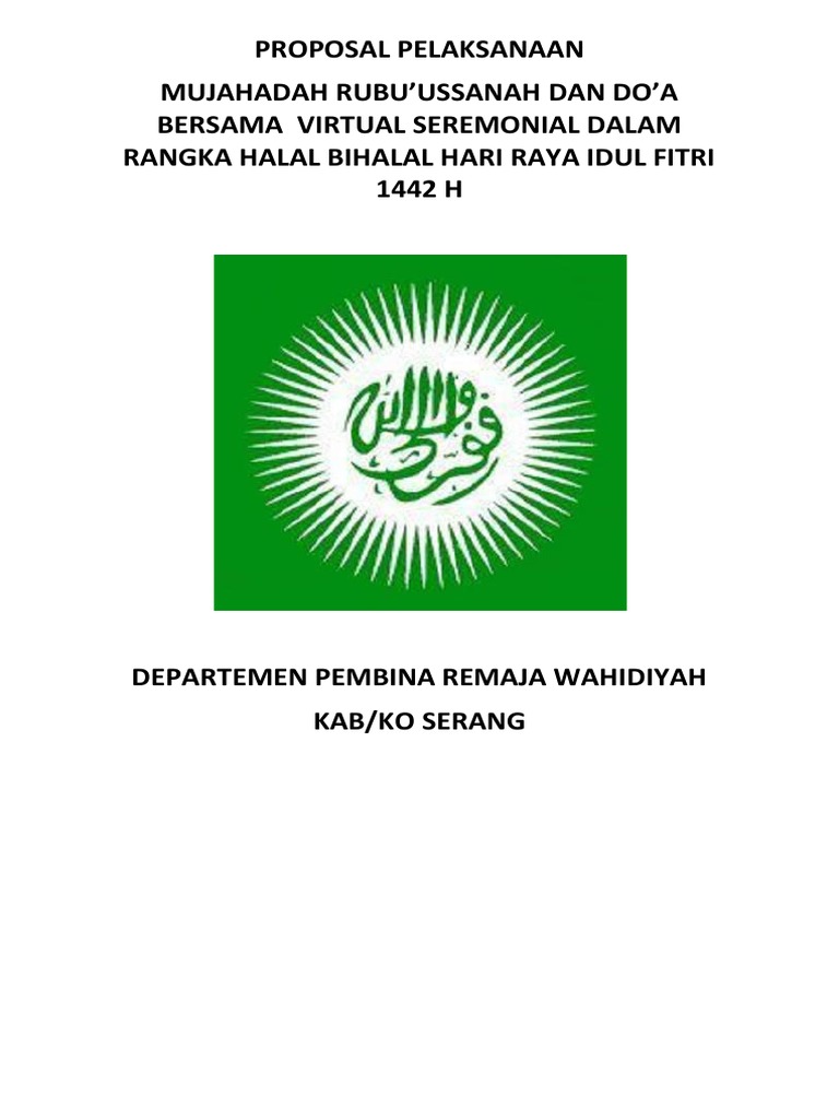 Contoh Proposal Mujahadah Rubu'ussanah | PDF