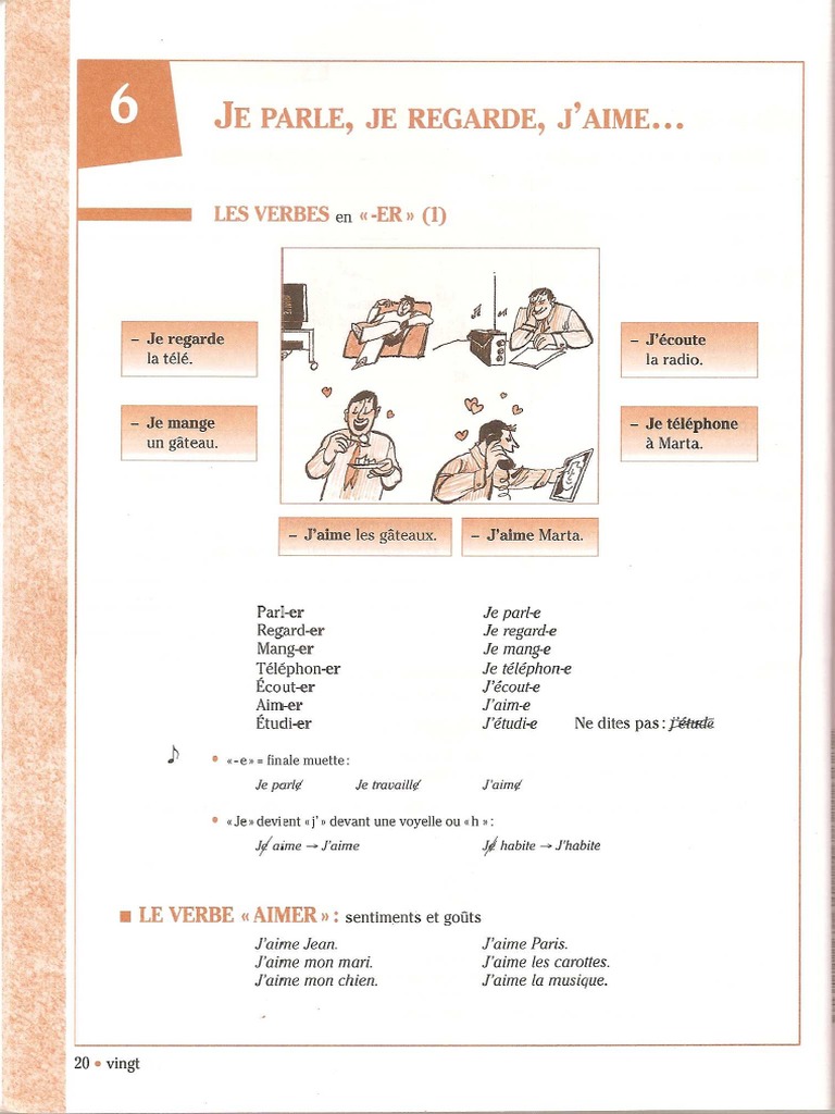 CPF - 6 a 8. Les Verbes en -ER - Le Verbe 'AIMER' - Révision ...
