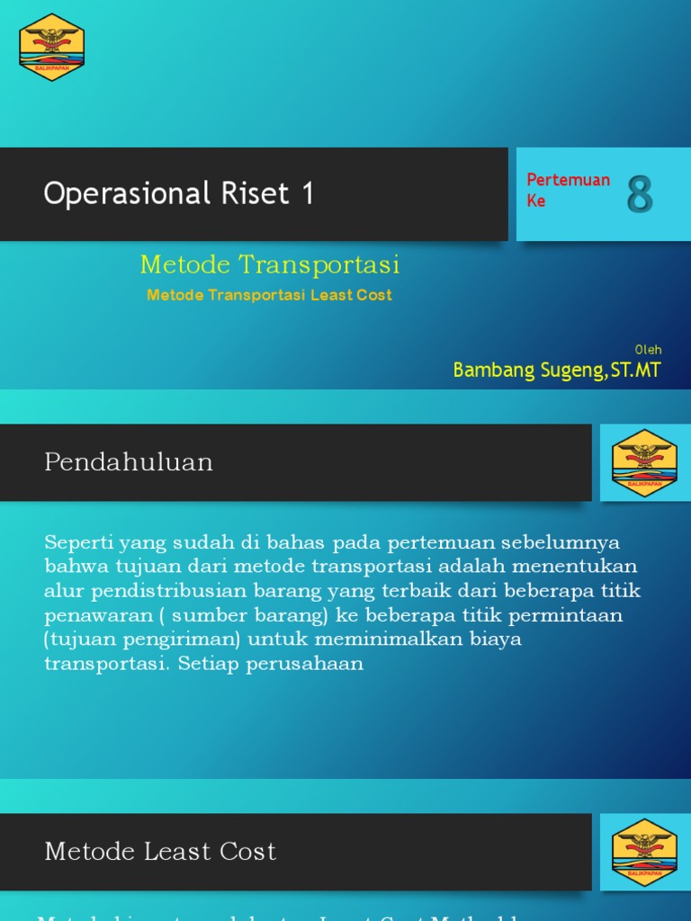 Riset Operasional 1 - 8 | PDF