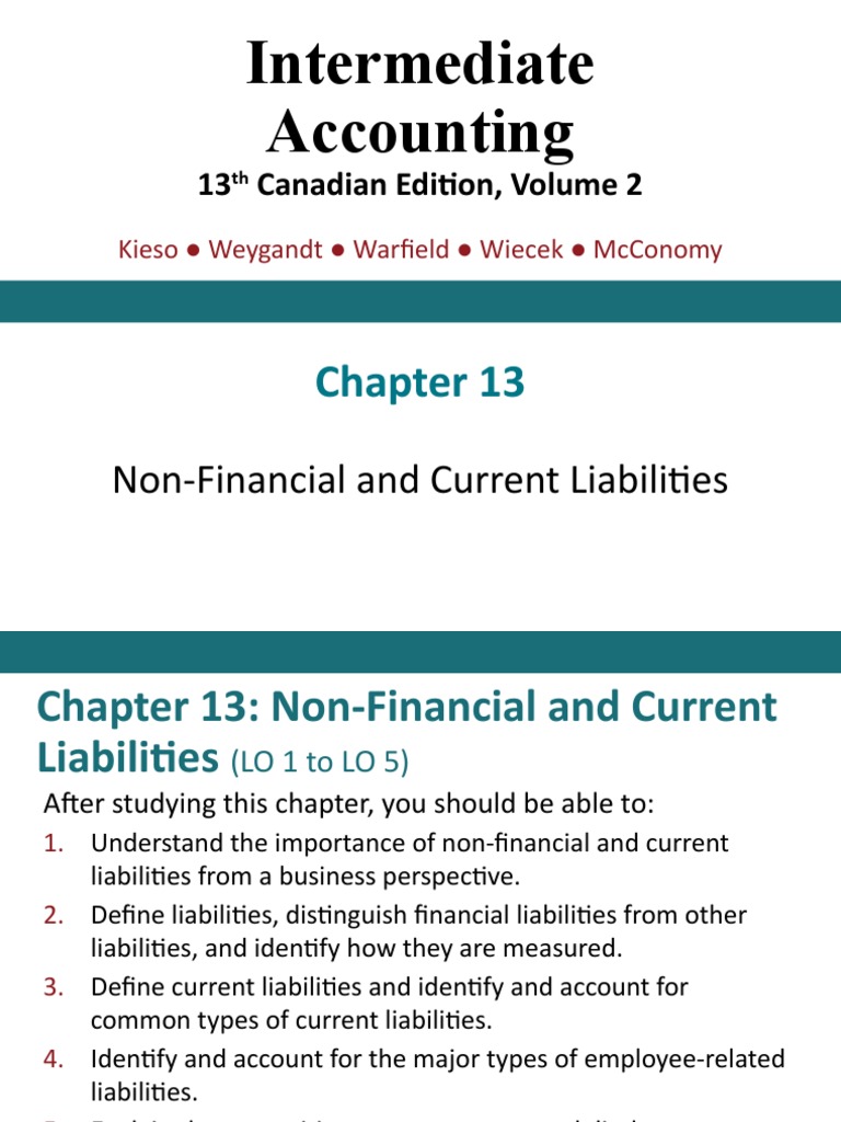 Intermediate Accounting: Non-Financial and Current Liabilities | PDF ...