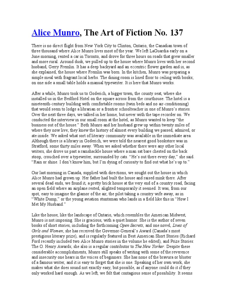 Alice Munro PARIS REVIEW | PDF