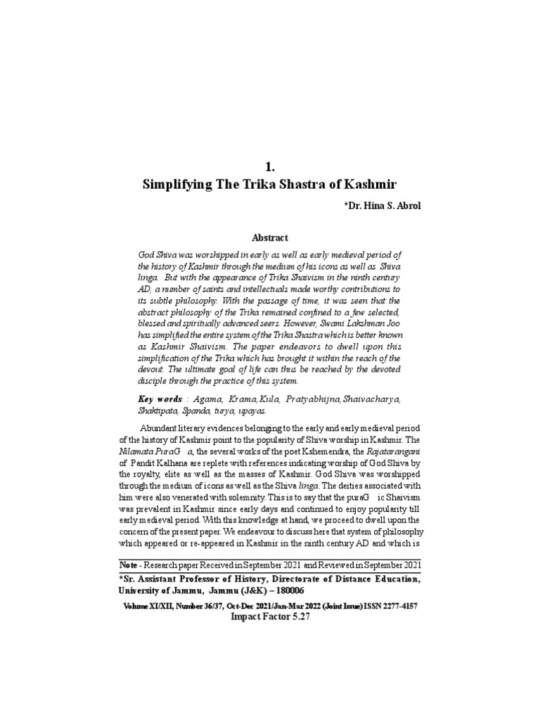 Journal Issue 36 | PDF | Shiva | Indian Religions