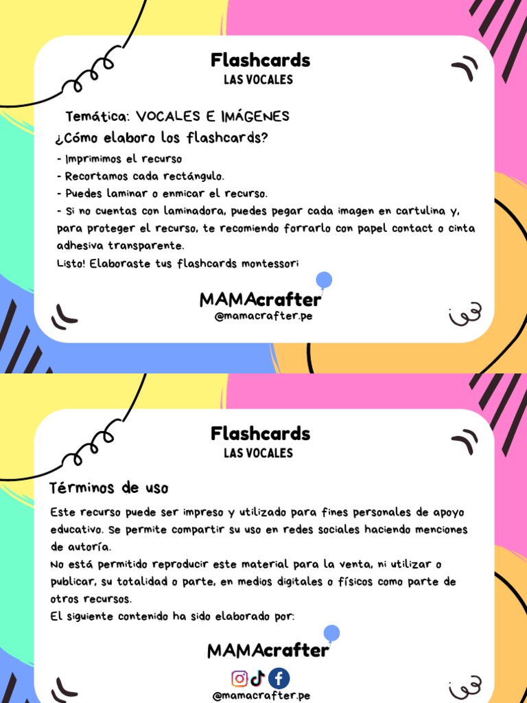 Miniflashcards Las Vocales e Imágenes | PDF