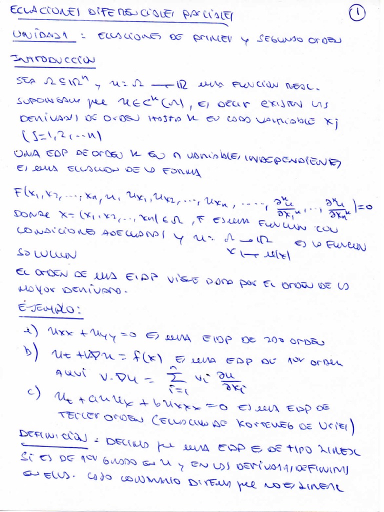 Semana 1 Ecuaciones Diferenciales Parciales | PDF